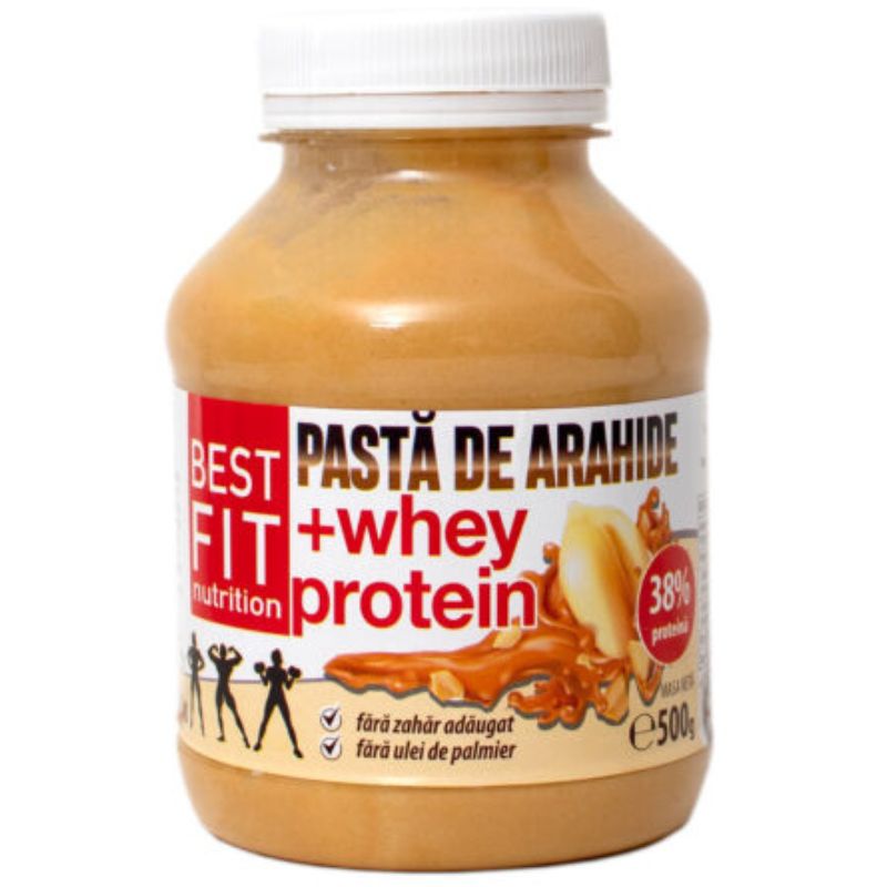 Pasta de arahide BEST FIT cu adaos de proteina, 500 g cumpărare în ...