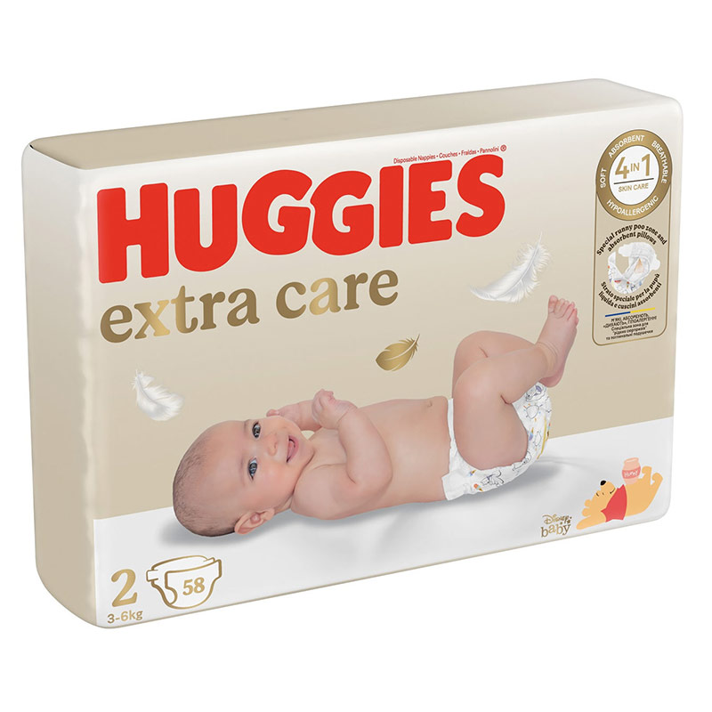 Scutece pentru copii HUGGIES №2 Extra Care Jumbo 3-6 kg, 58 buc ...
