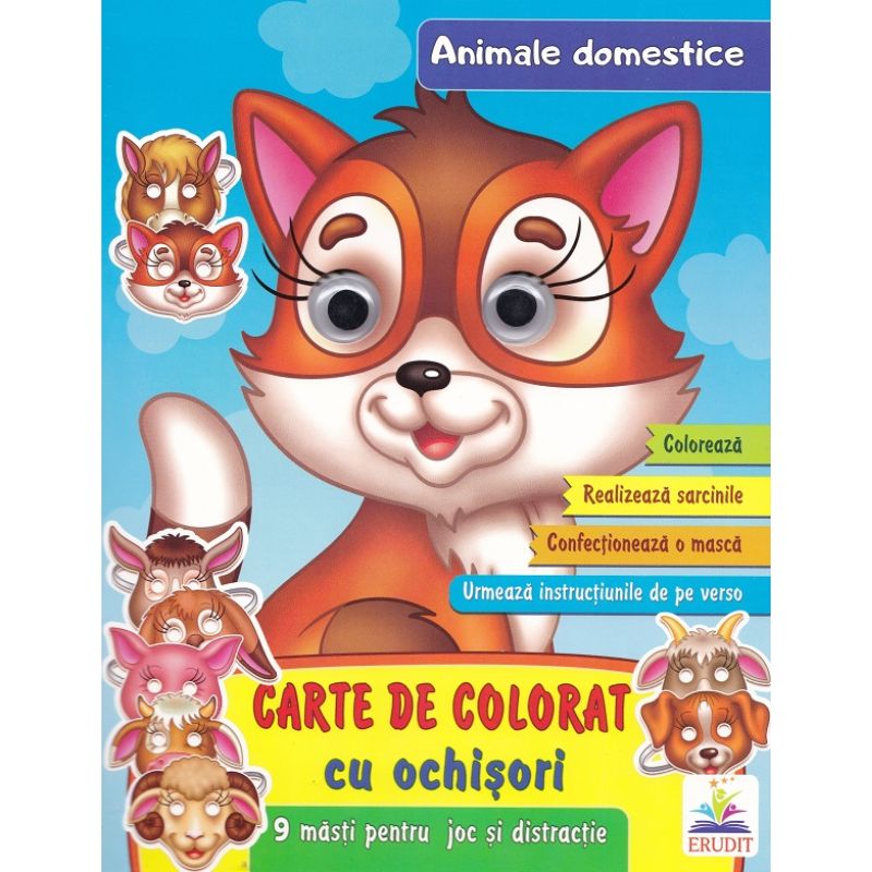 Birou, școală, cărți :: Carti :: Carte de colorat cu ochisori. Animale ...