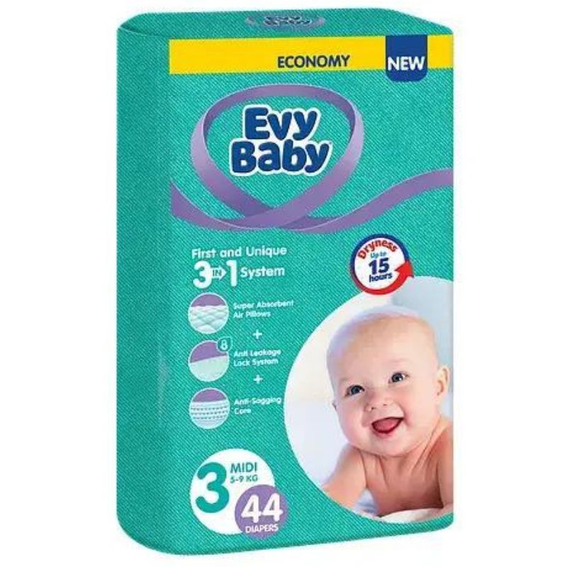 Scutece pentru copii EVY BABY №3 Jumbo MIDI 5-9 kg, 44 buc cumpărare în ...