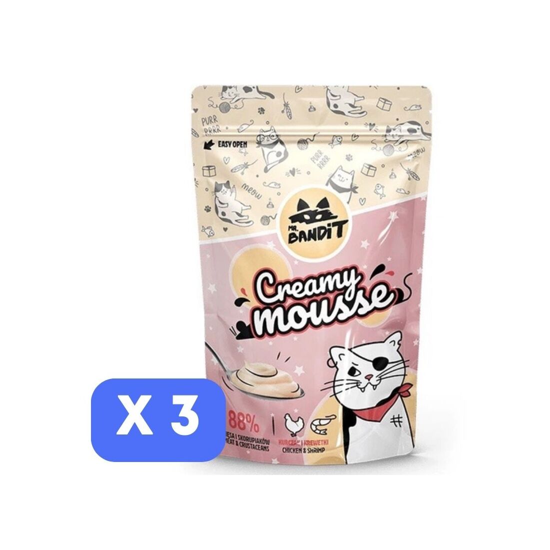SET Delicatese pentru pisici MR. BANDIT CAT Creamy mousse cu pui si ...
