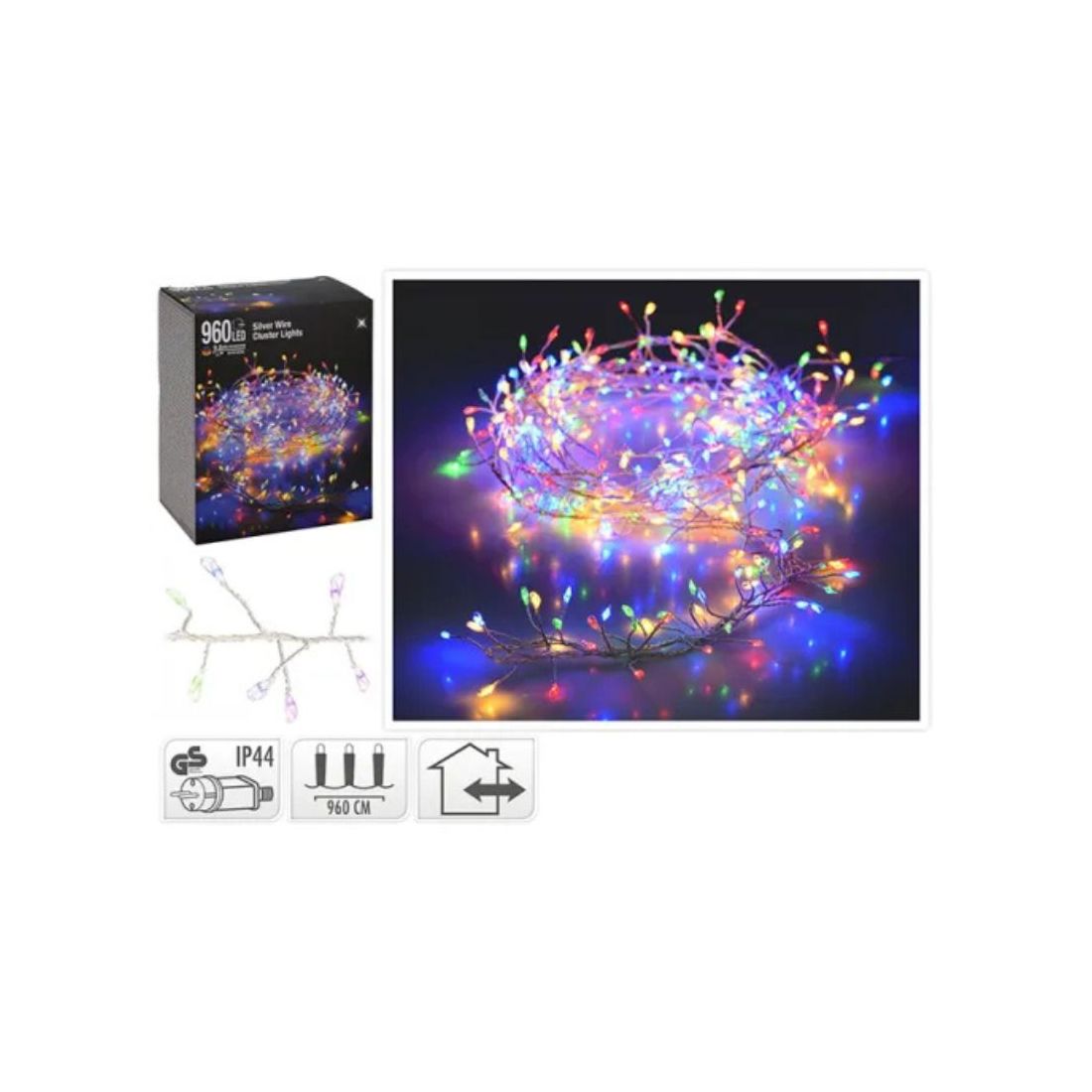 Luminite de Craciun "Dense" 960 micro LED, multicolor, 9.6 m, cablu ...